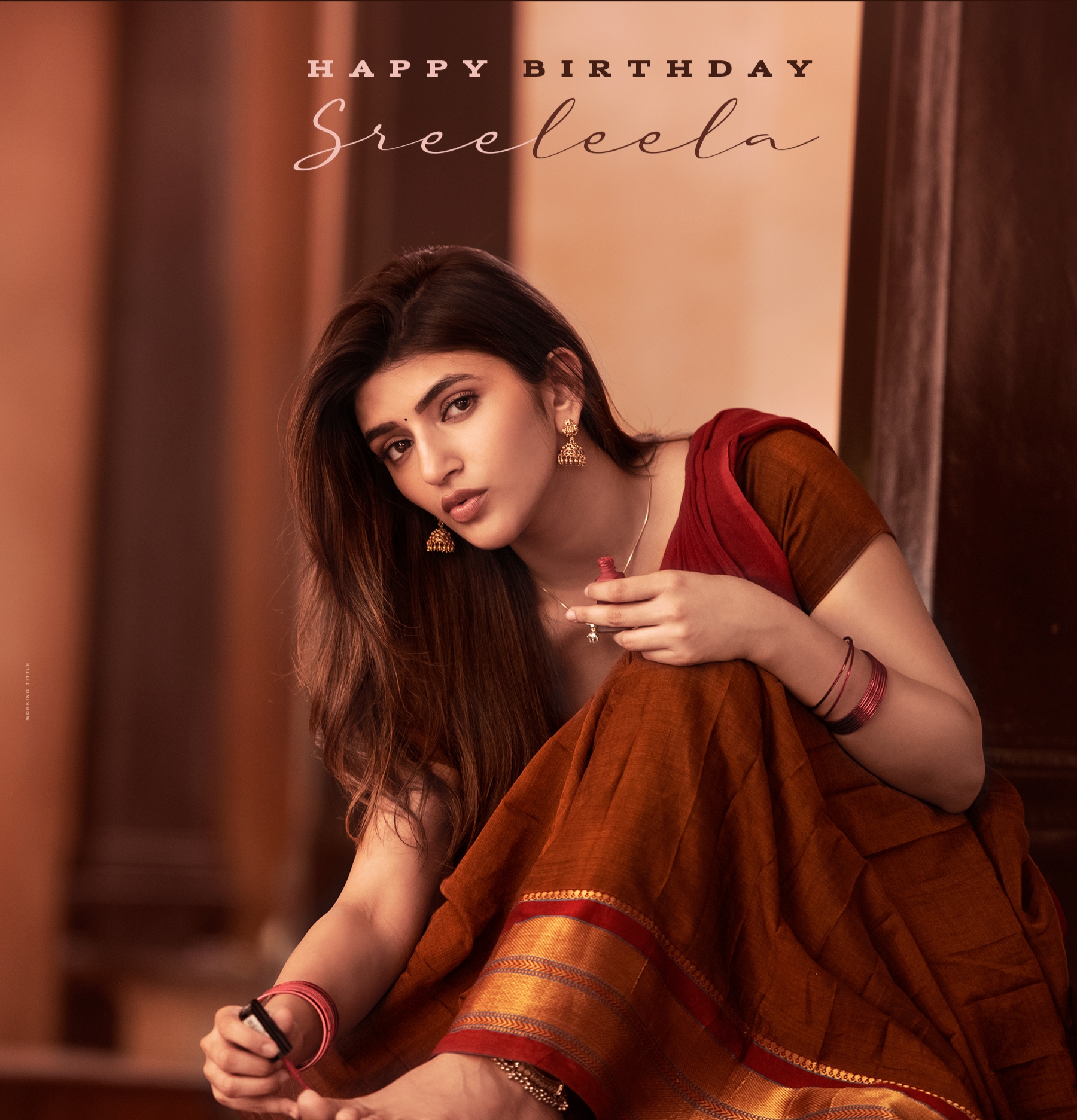 First look : Sree Leela in a gorgeous traditional look in Guntur Kaaram ...