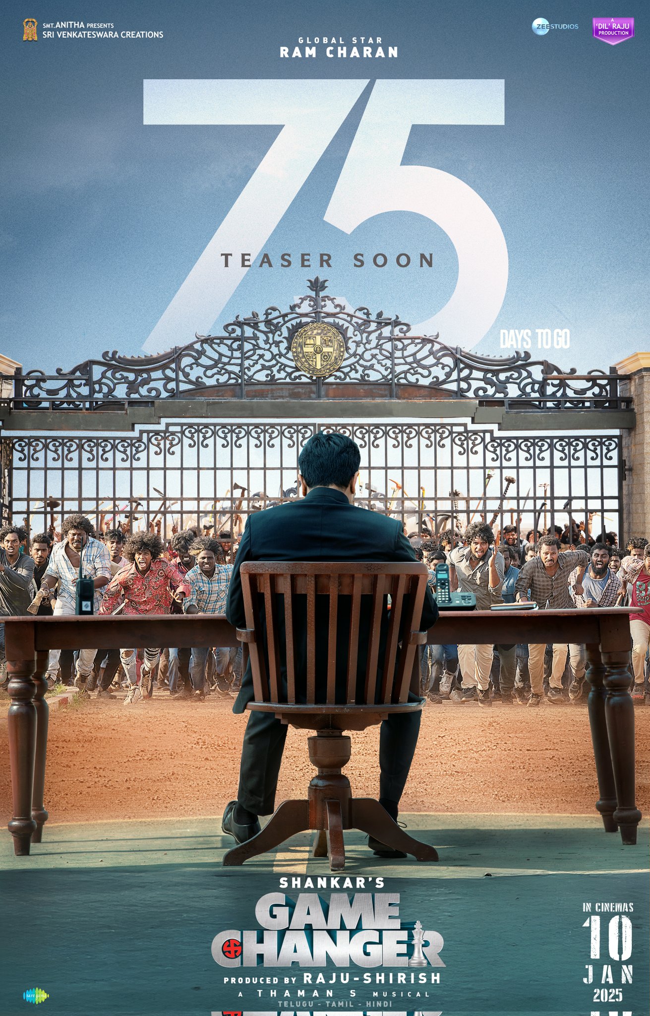 ‘Game Changer’ poster : Ram Charan In A commanding pose | Andhrawatch.com